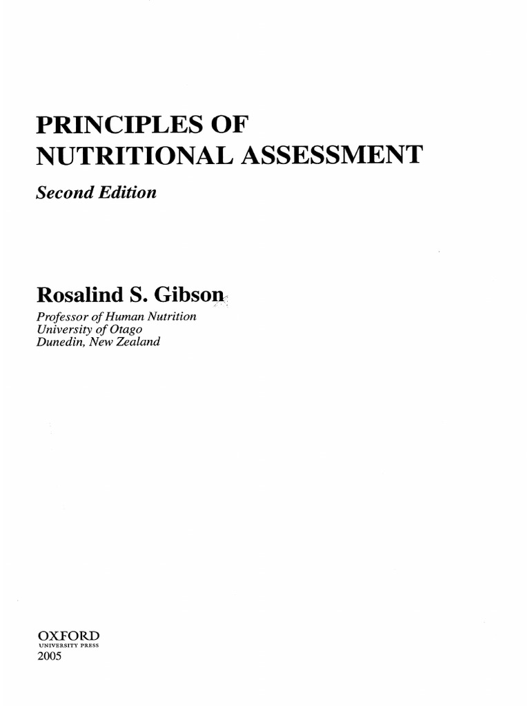 Principles of Nutritional Assessment - Cap - 3 - Gibson (2005) | PDF ...