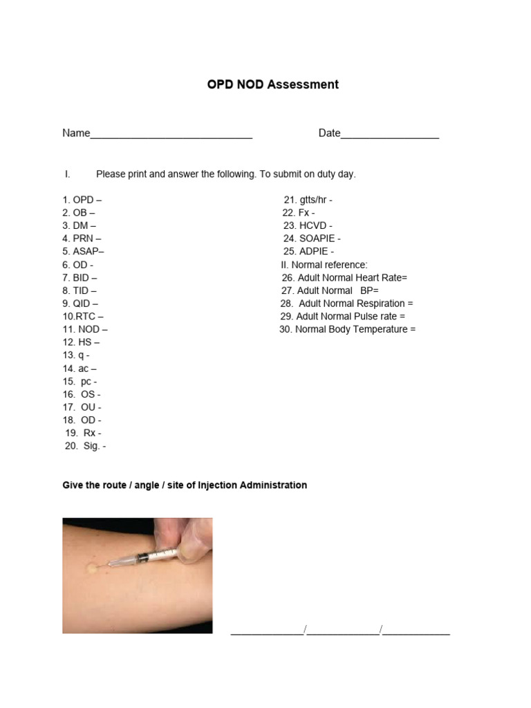 PRE OPD NOD Assessment 1 1 | PDF