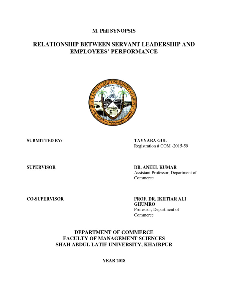 Sample Research Proposal For BS Commerce Students | PDF | Servant Leadership | Leadership