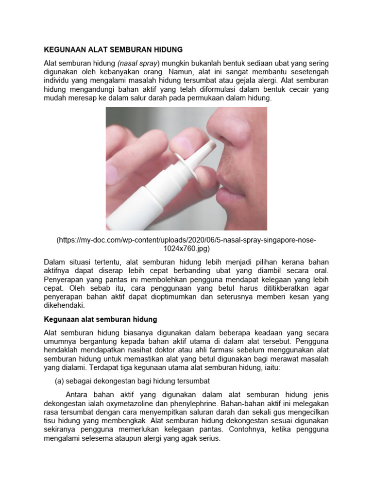 Kegunaan Alat Semburan Hidung | PDF