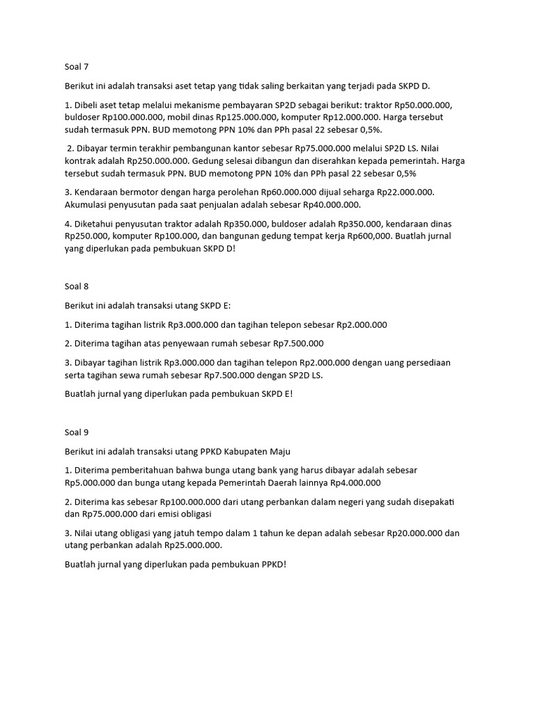 Soal Asp Bab 8 | PDF | Pengelolaan Keuangan & Uang