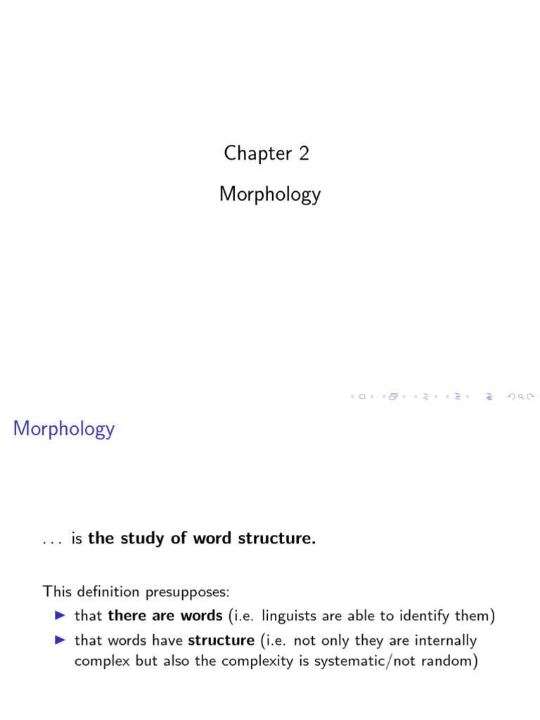 LING 101 Slides Morphology Part 1 | PDF | Word | Morphology (Linguistics)