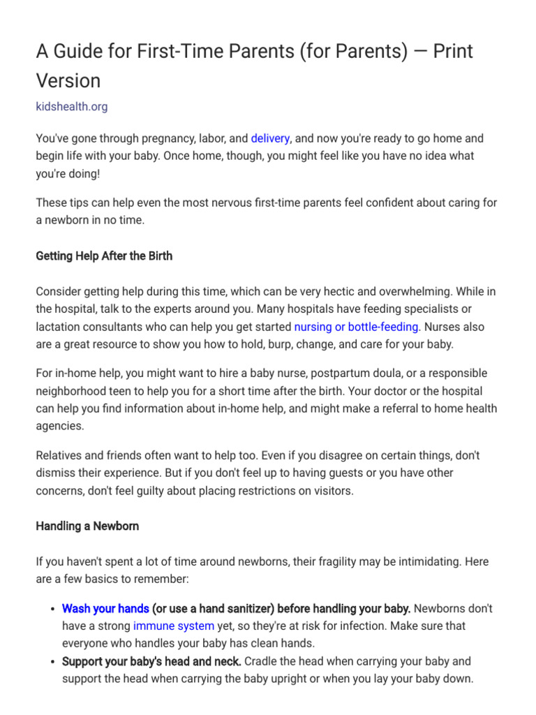 A Guide For First-Time Parents (For Parents) - Print Version ...