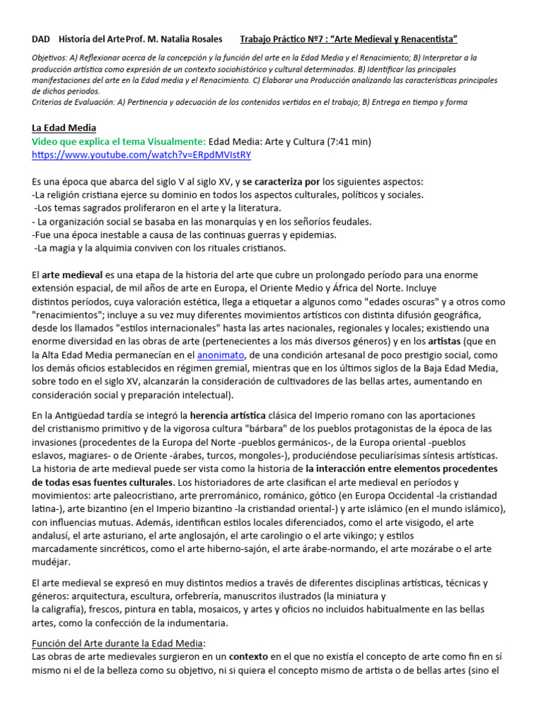 Arte Medieval y Renacentista: Comparativa | PDF | Arte medieval