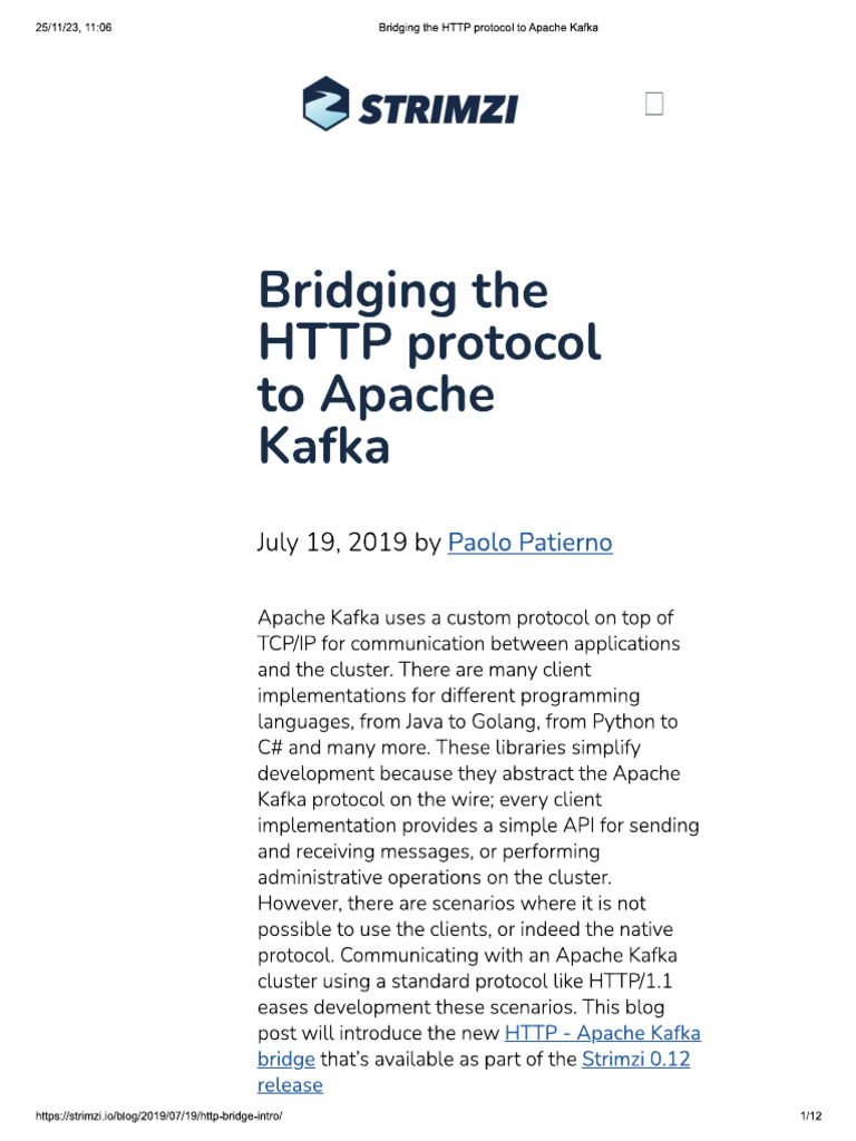 Bridging The Protocol To Apache Kafka Pdf 