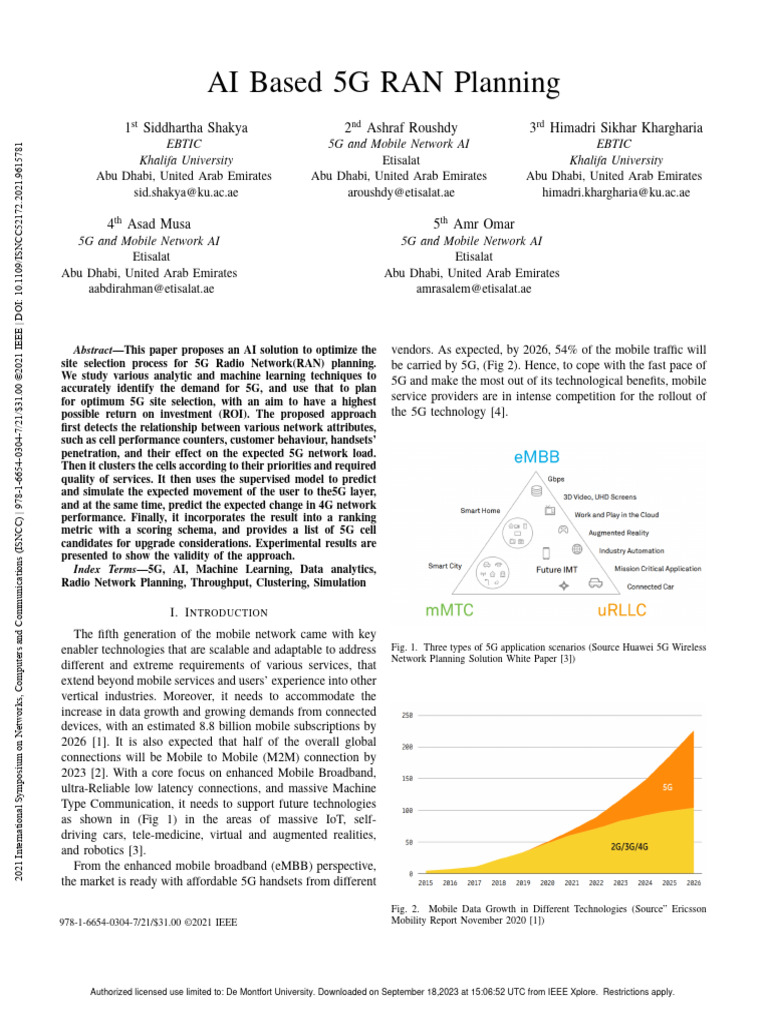 AI Based 5G RAN Planning | PDF | Cluster Analysis | Applied Mathematics