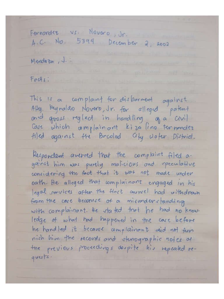 Fernandez Vs Novero, Jr. | PDF