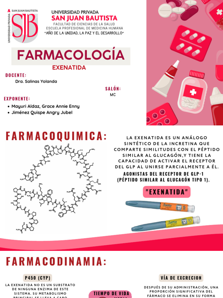 Semana 13 Farmacologia de La Exanatida | PDF | Insulina | Farmacología