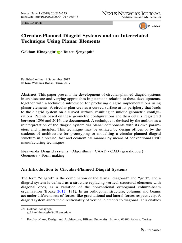 Circular Planned Diagrid Systems Pdf Geometry Curve