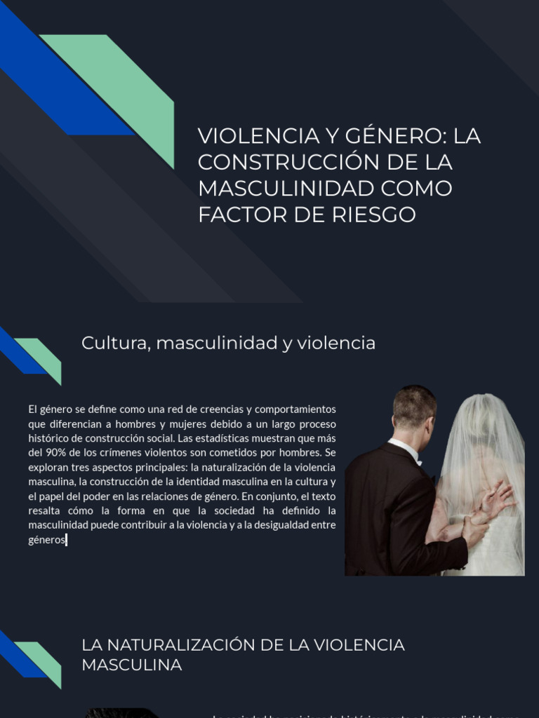 Violencia y Género - La Construcción de La Masculinidad Como Factor de Riesgo | PDF ...