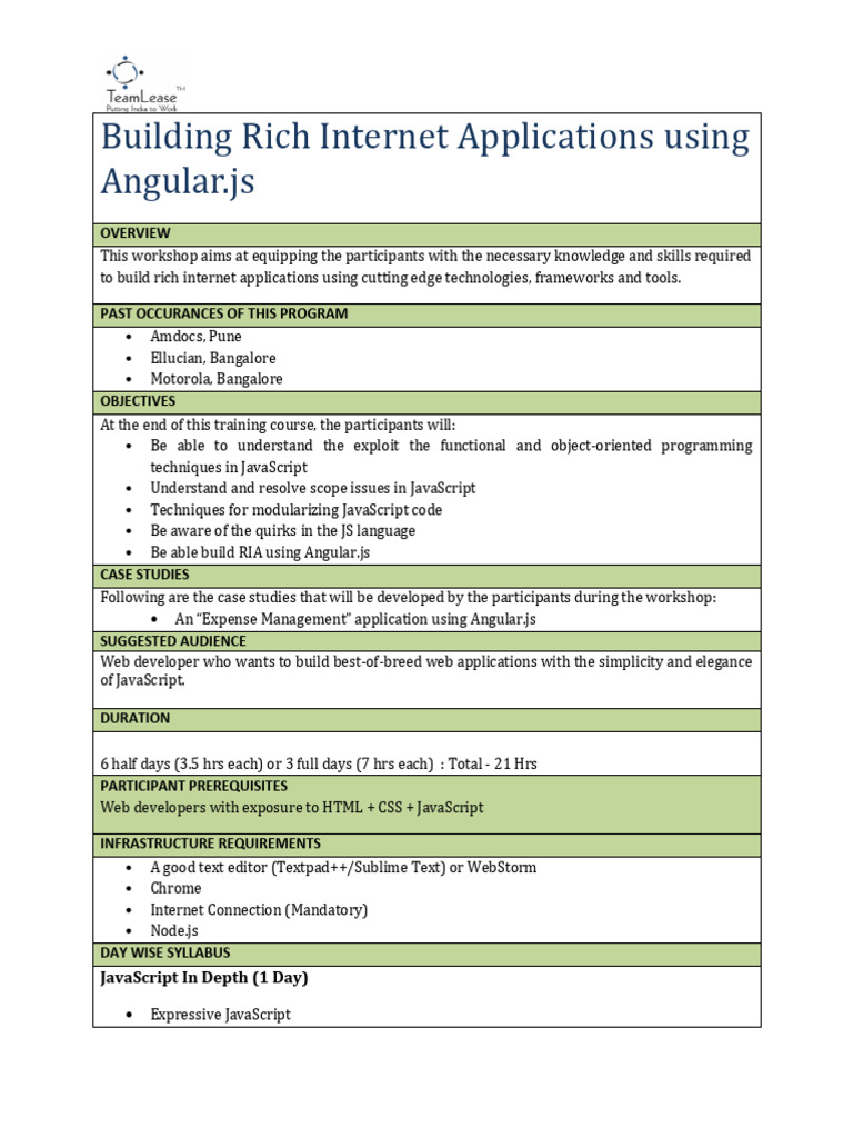 Building Ria Using Angular Js 3 Days Tl Pdf Java Script Scope