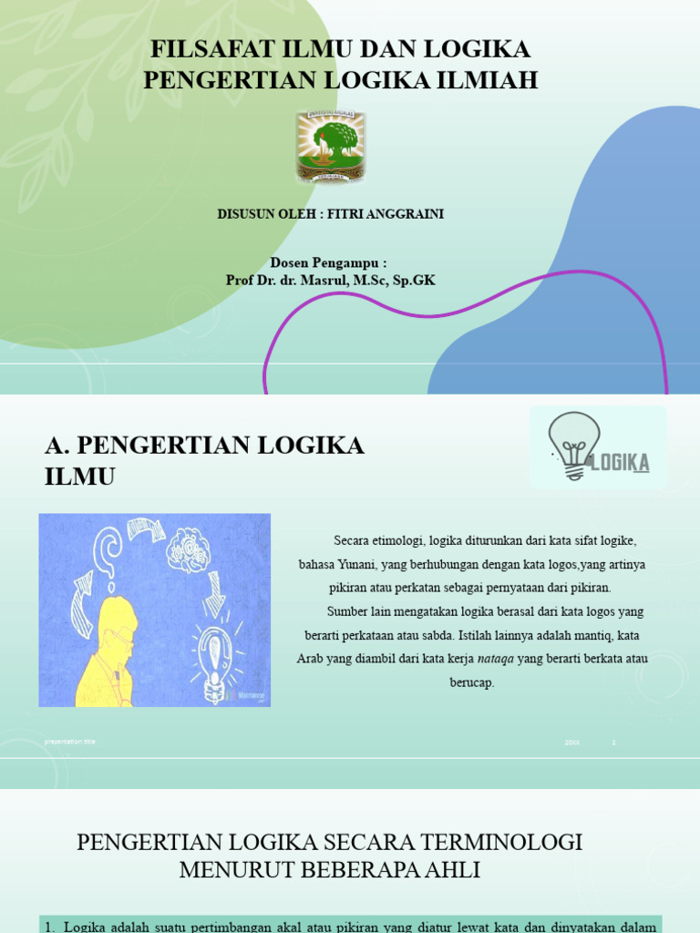 Fitri Anggraini Pengertian Logika Ilmiah | PDF