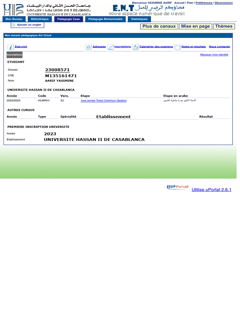 ENT I1 - Esup-Portail 2.6.1-GA | PDF
