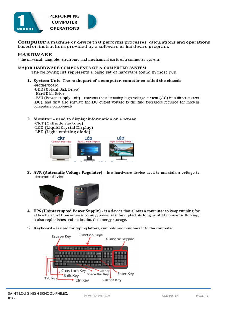 Q1 - Lesson 1 | Download Free PDF | Computer Hardware | Usb