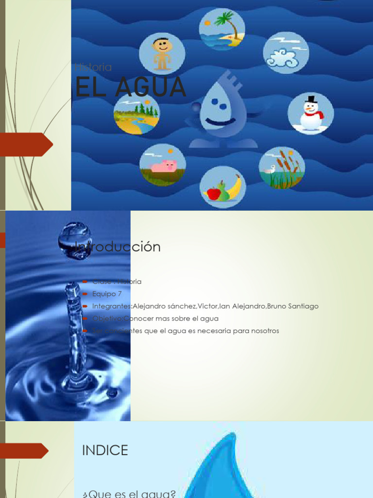 Historia El Agua | PDF | Agua | Propiedades del agua