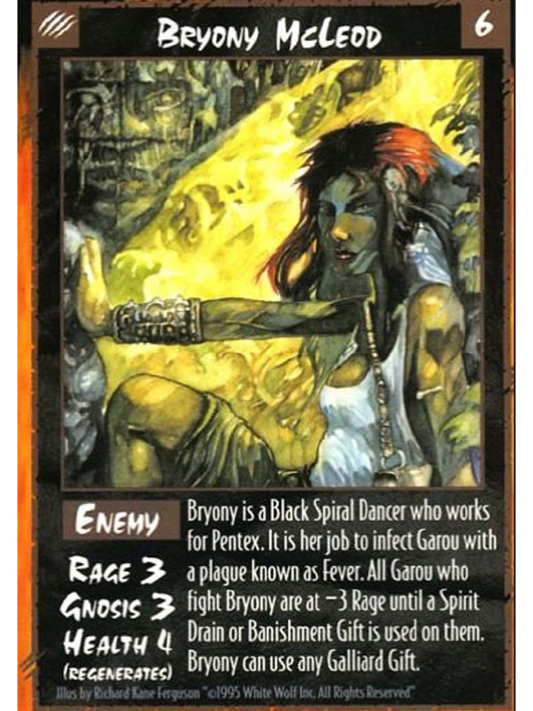 Byroni Rage Card Werewolf Apocalypse | PDF