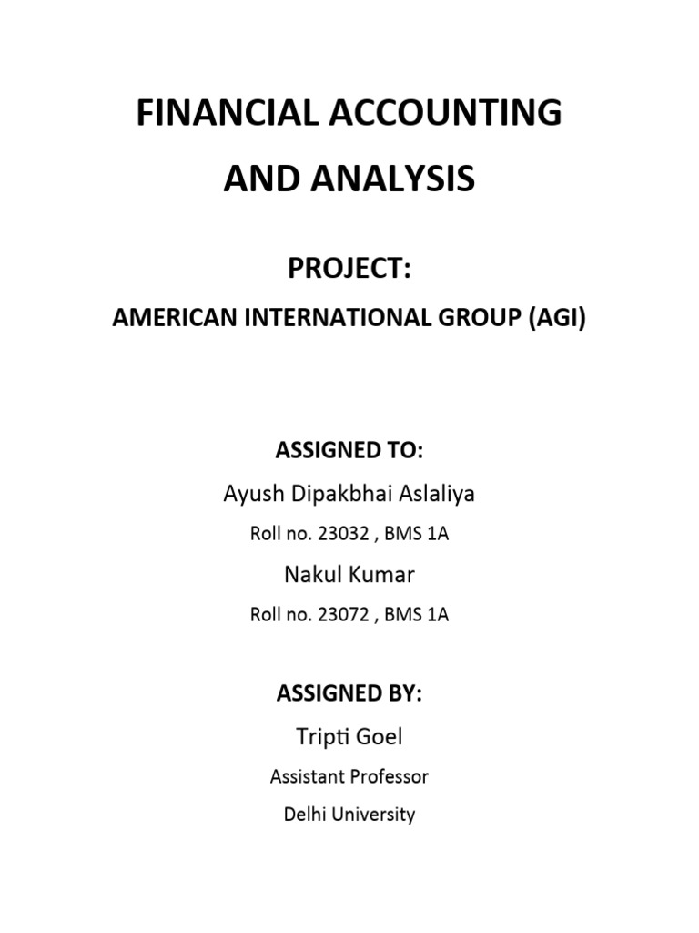 AGI Accounting Fraud | PDF | American International Group ...