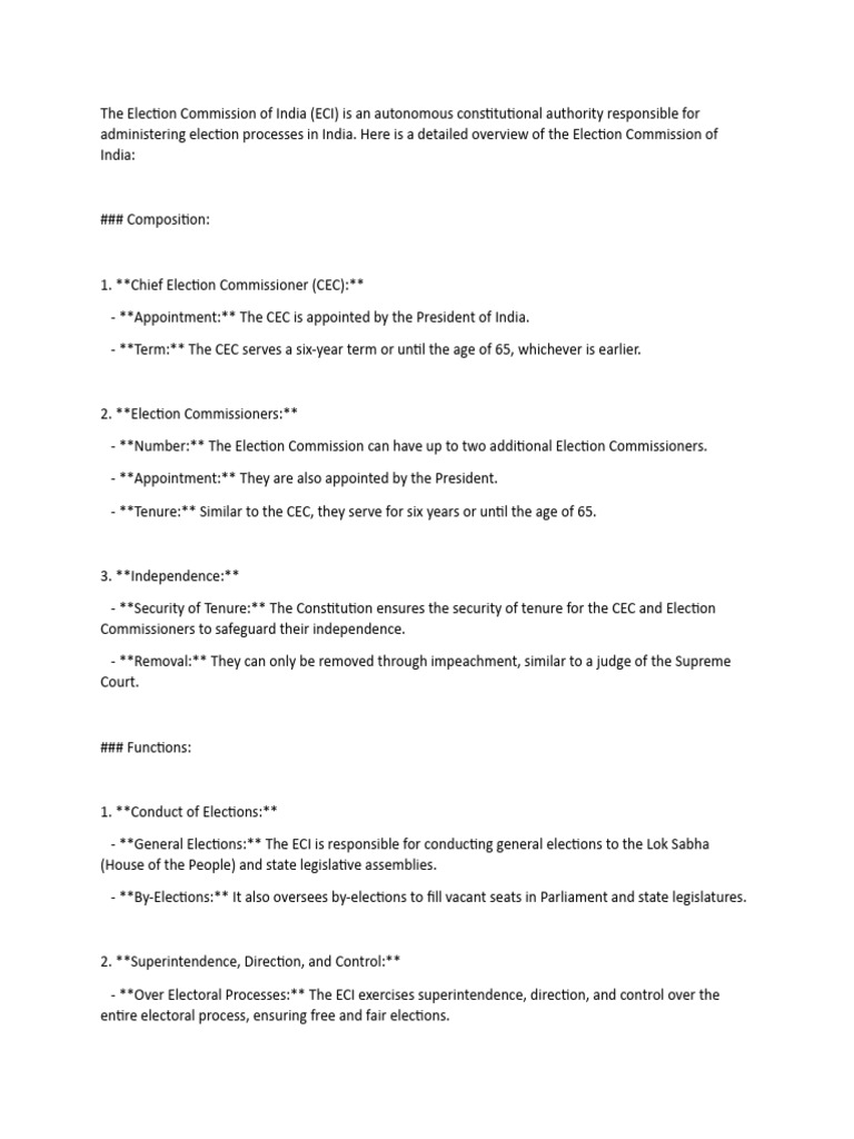 Election Commission of India | PDF | Forms Of Government | Crime & Violence