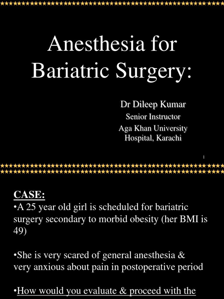Anesthesia For Bariatric Surgery | PDF | Bariatric Surgery | Stomach