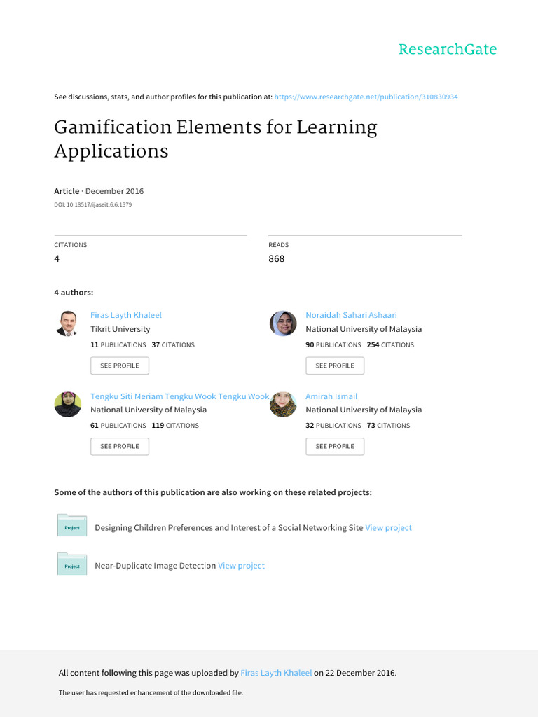 2 - Gamification Elements For Learning | PDF | Survey Methodology ...