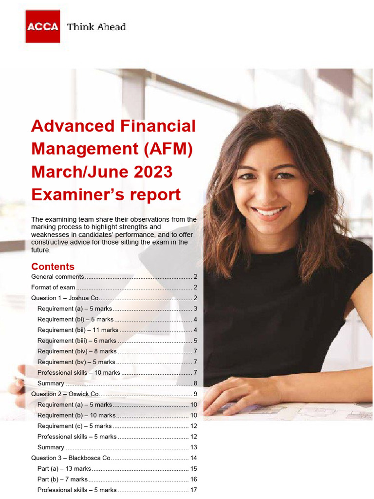 AFM MJ23 Examiner's Report | PDF | Valuation (Finance) | Discounting