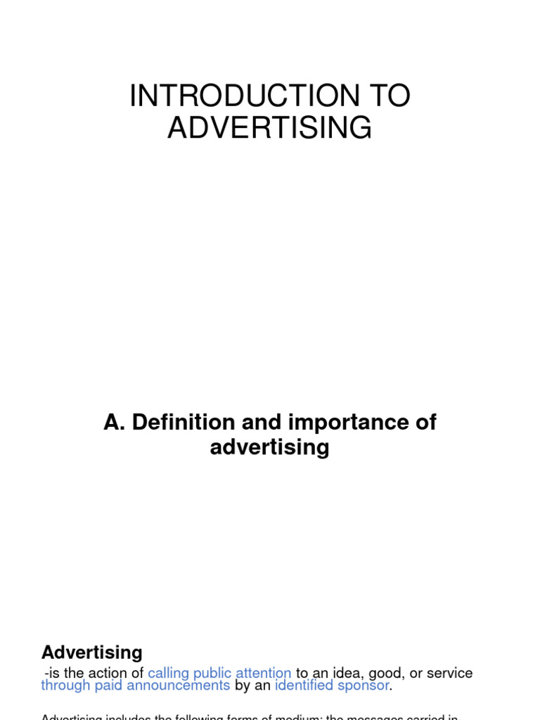 Advertising Lesson 1 Presentation | PDF | Advertising | Brand