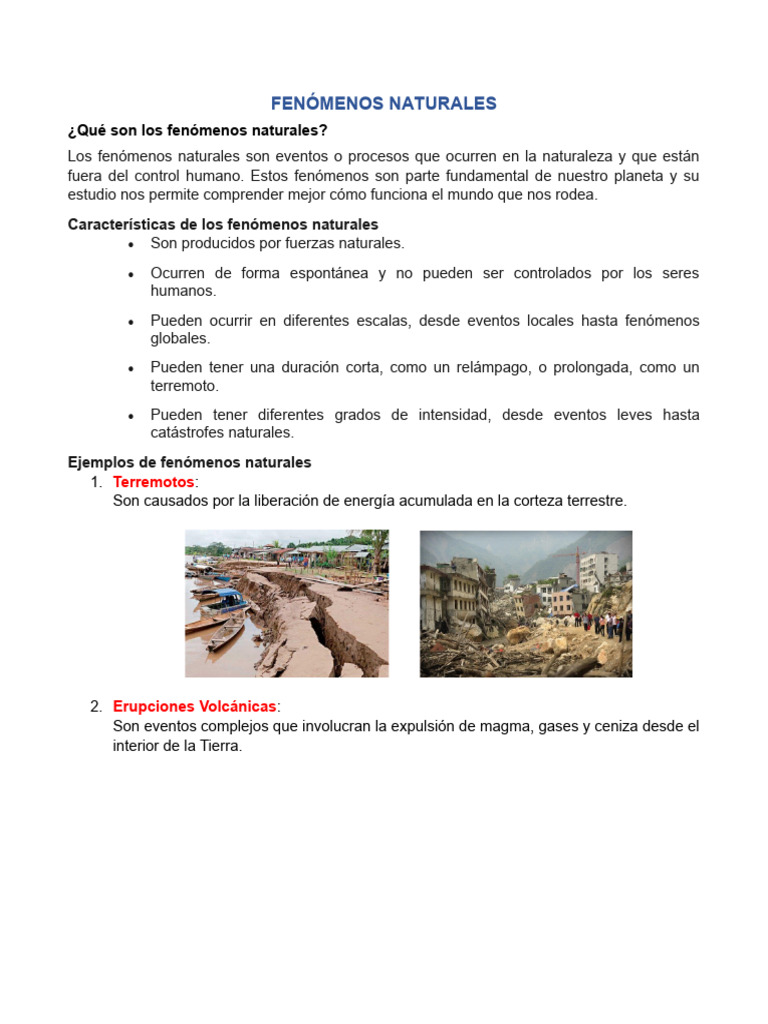 Fenómenos Naturales | PDF | Tierra | Temblores
