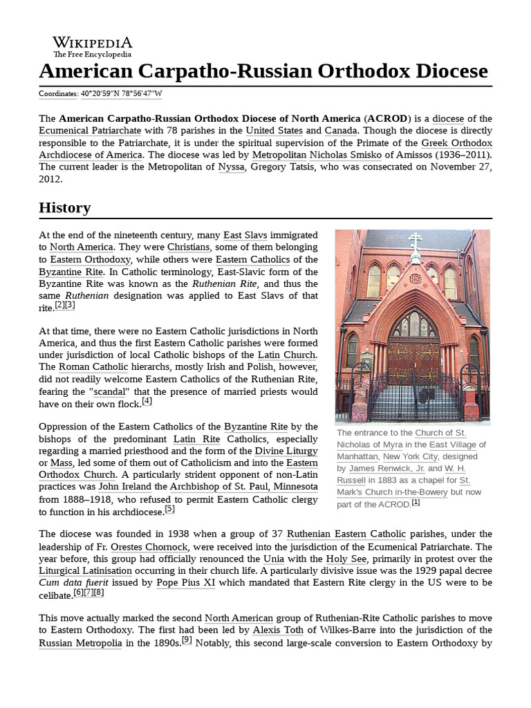 American Carpatho-Russian Orthodox Diocese | PDF | Abrahamic Religions ...