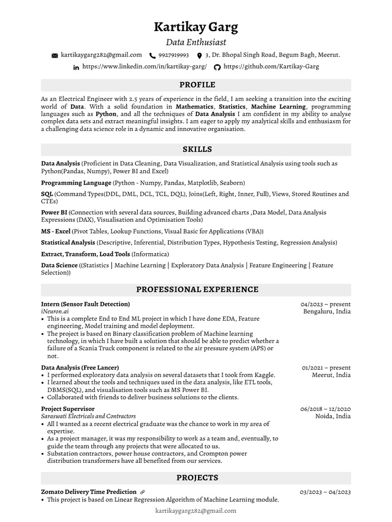 Data Analysis Resume | PDF | Data Analysis | Statistics