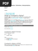 Cronbach Alpha Calculation Table | PDF