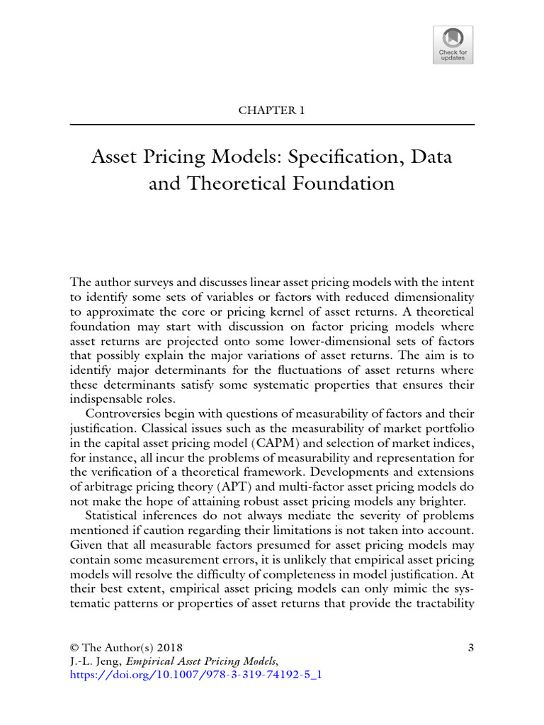 Jau-Lian Jeng - Empirical Asset Pricing Models-Chap 1 | PDF | Theory ...