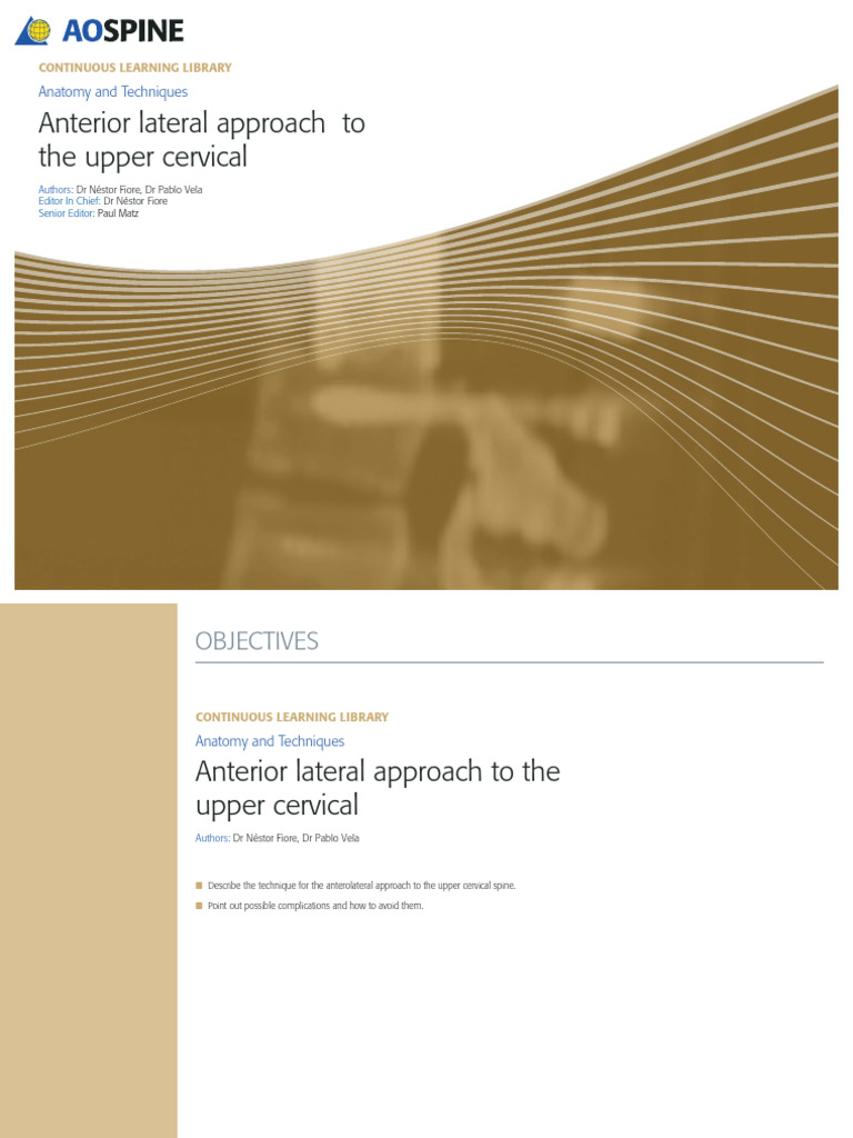 Anterior Lateral Approach To The Upper Cervical New | PDF | Common ...