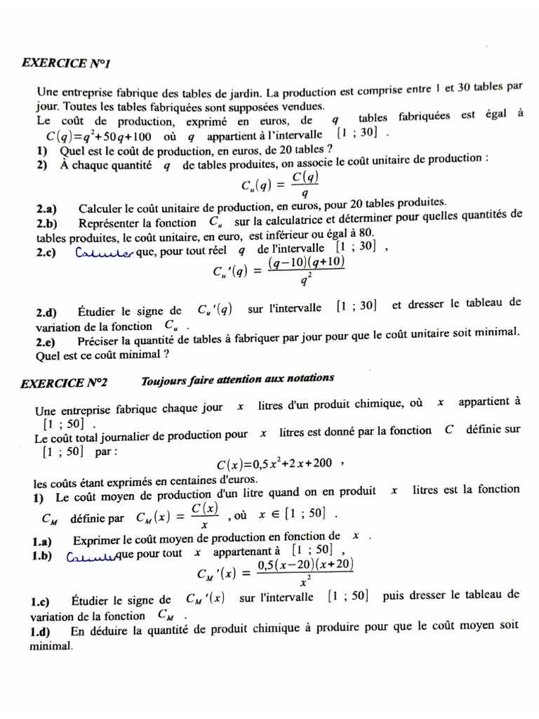 Fiche Exercice Mathématiques | PDF