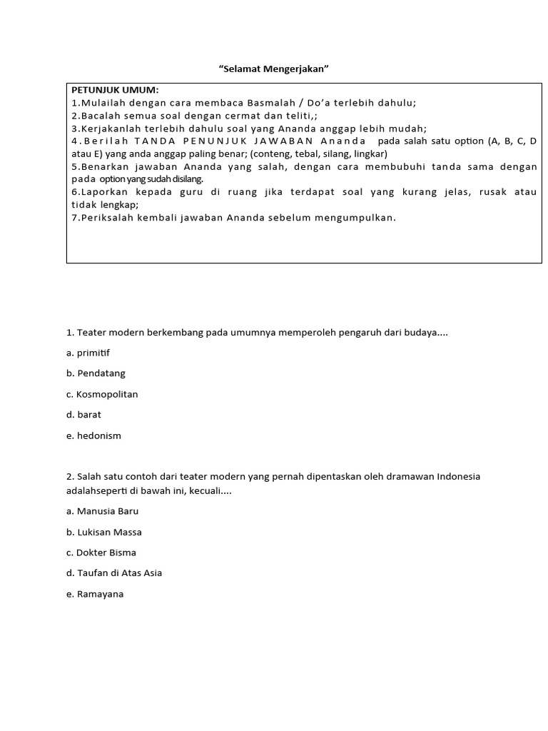 Panduan Dasar Teater Modern | PDF