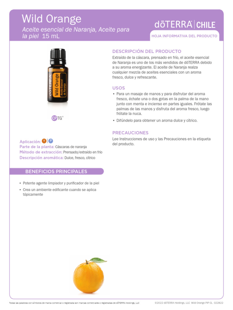 Aceite de Naranja Silvestrewildorange Oil | PDF | Cocina vegana ...