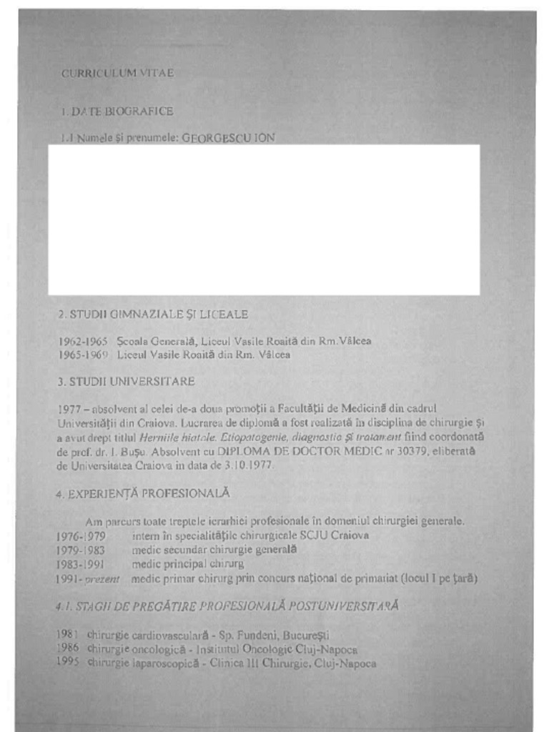CV Prof - Univ.dr. ION GEORGESCU | PDF