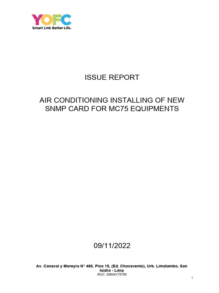 Installation of New SNMP Card For MC75 AC Equipments | PDF | Computer ...