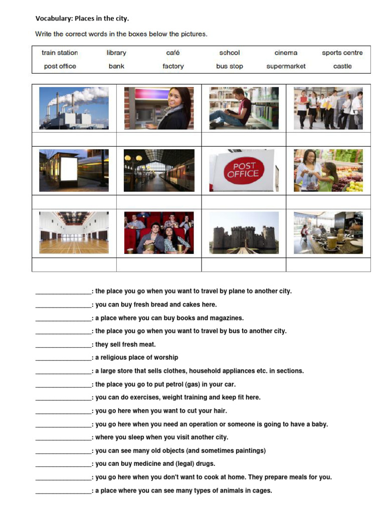 Vocabulary Locations and Direcctions | PDF | Cheque