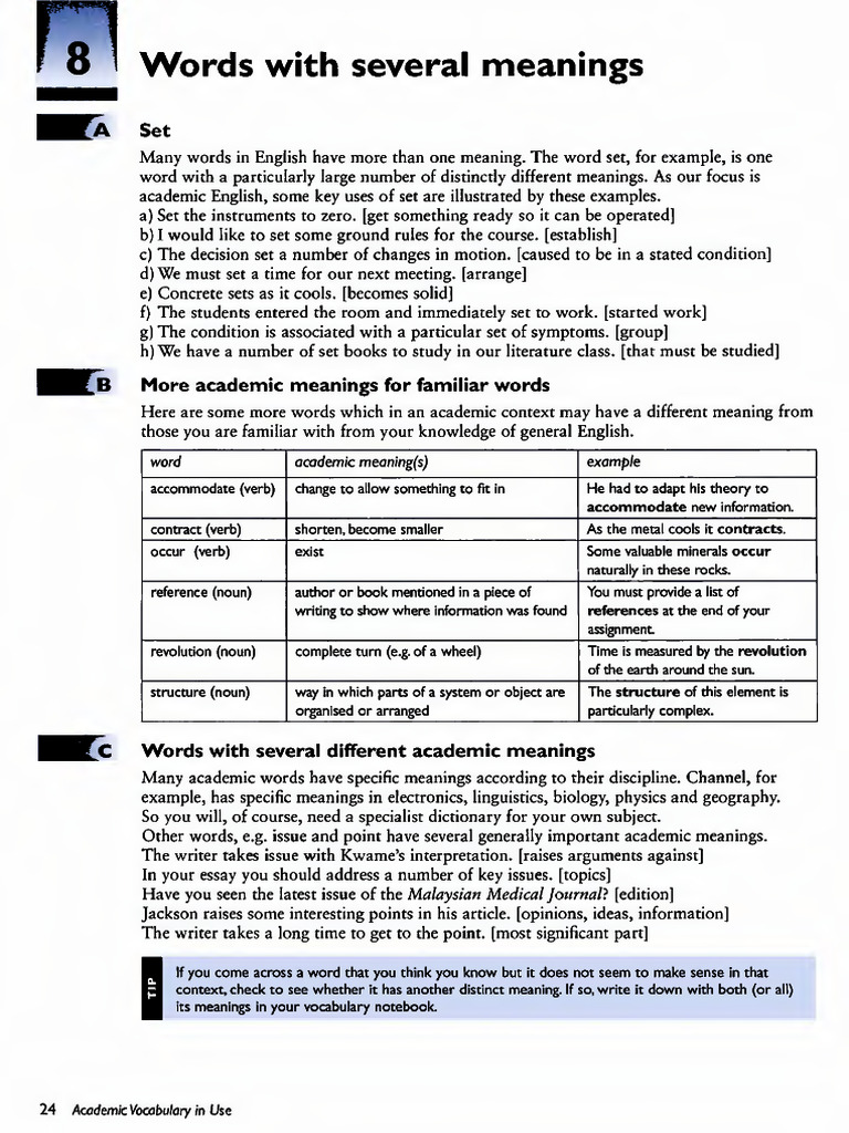 Words With Sevelar Meanings | PDF