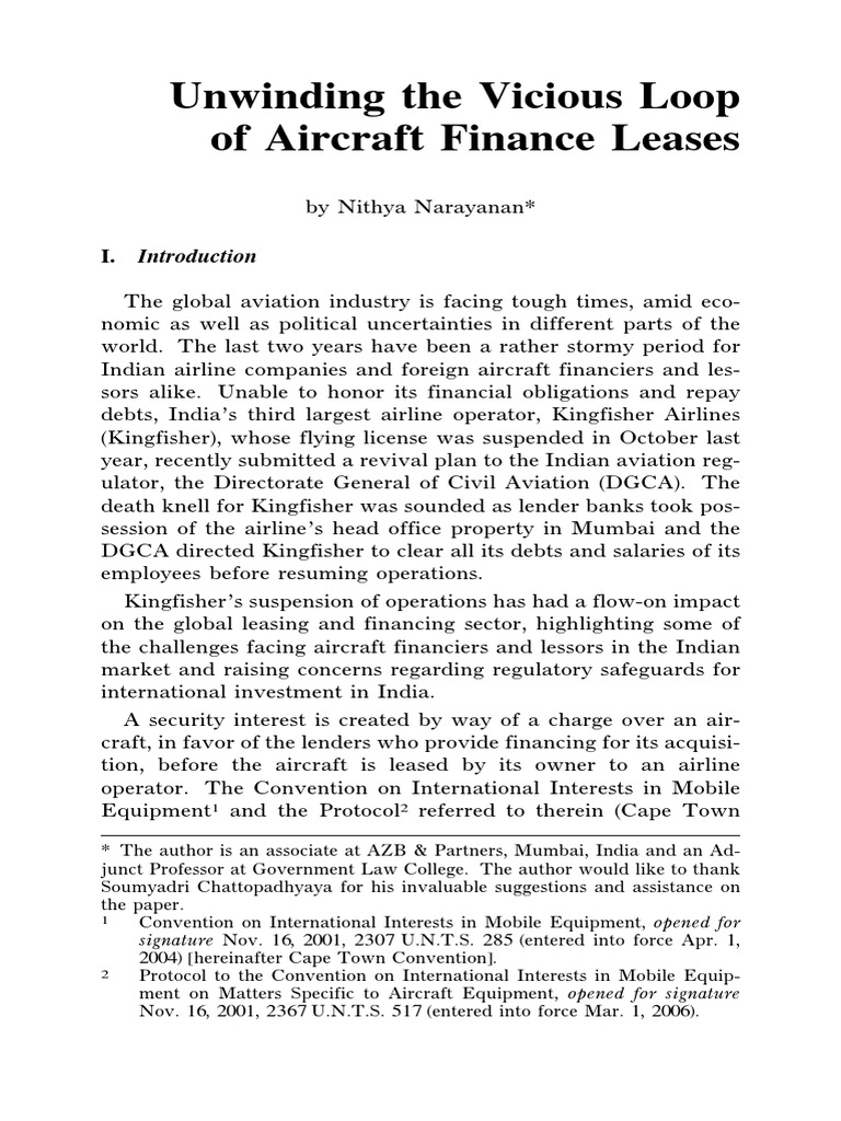Unwinding The Vicious Loop of Aircraft F | PDF | Liquidation | Lease