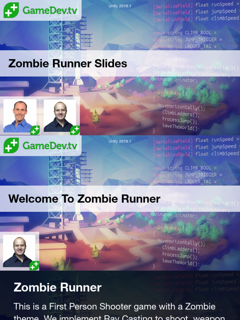Unity 3D Slides - Zombie Runner | PDF | Unity (Game Engine)