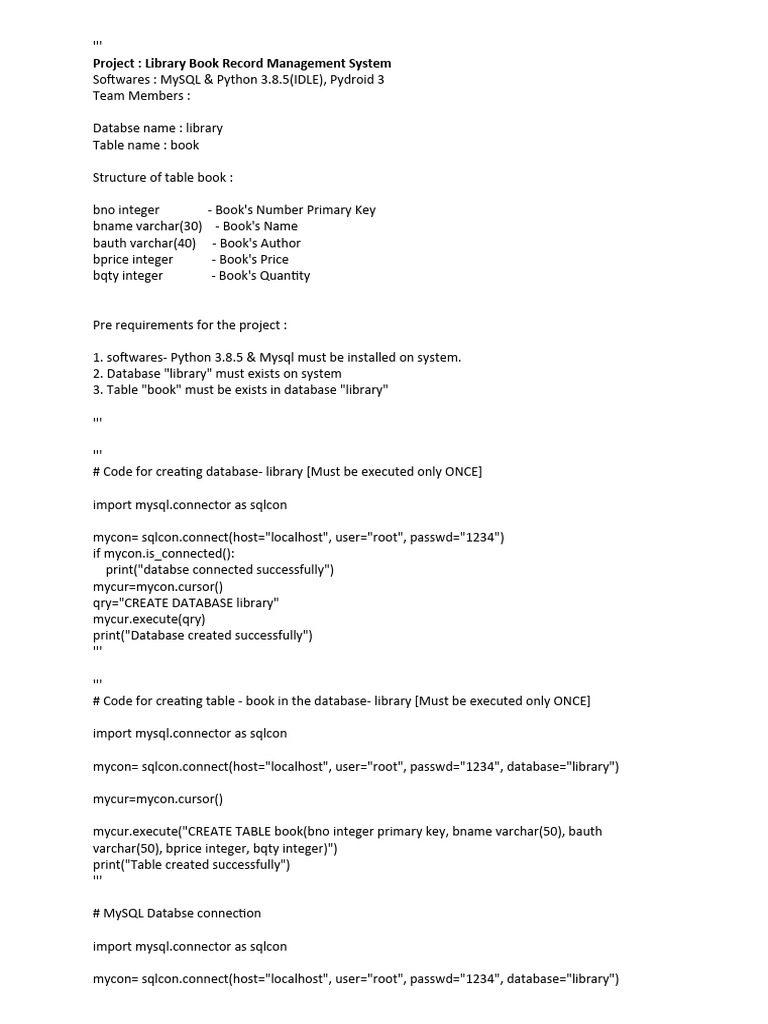 Project Library | PDF | Relational Database | My Sql