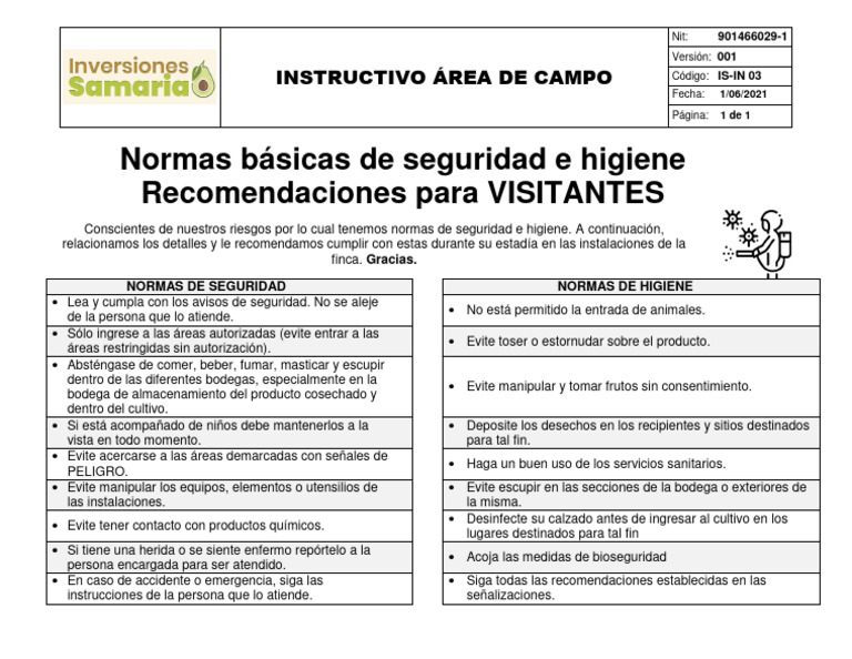 Is-In 03 Normas Basicas de Seguridad e Higiene | PDF
