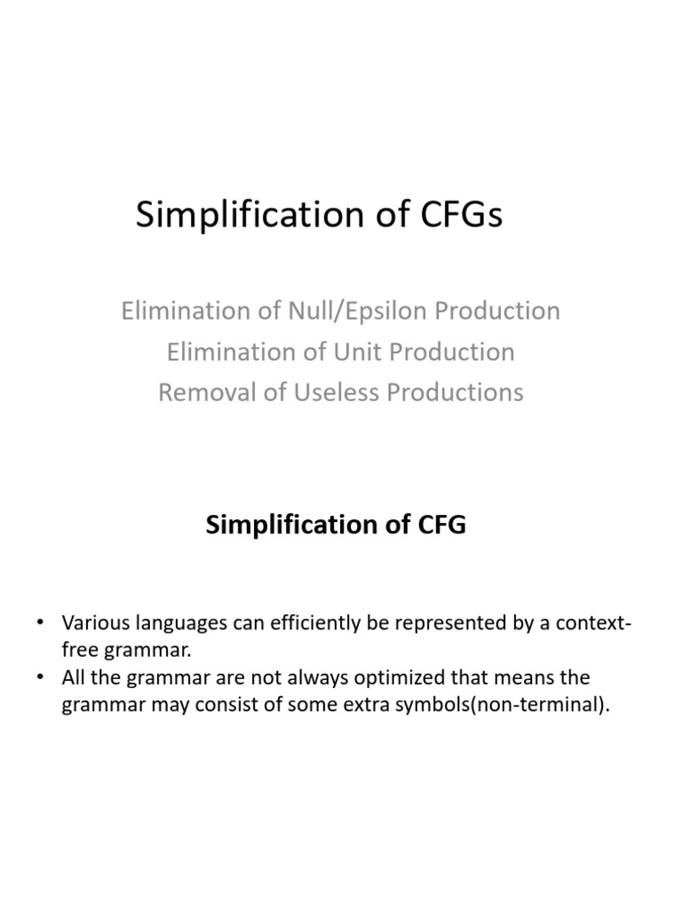 CFG Removal of Null and Unit Production | PDF | Computer Programming ...