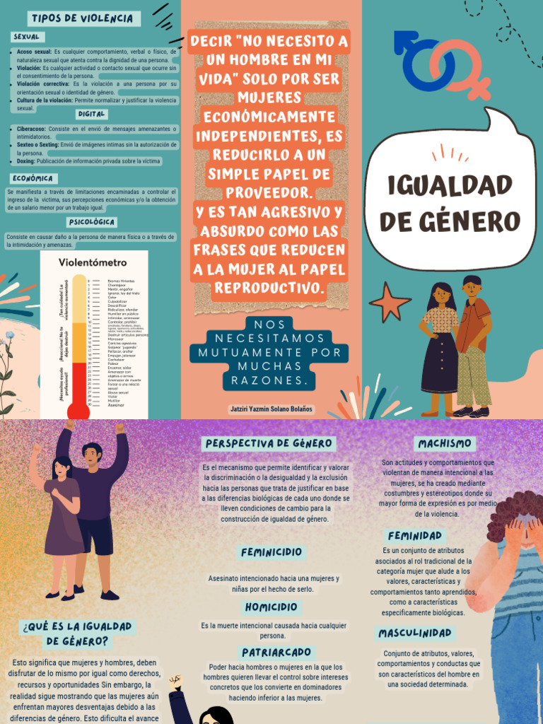 Tríptico Igualdad de Género | PDF | Violación | Género