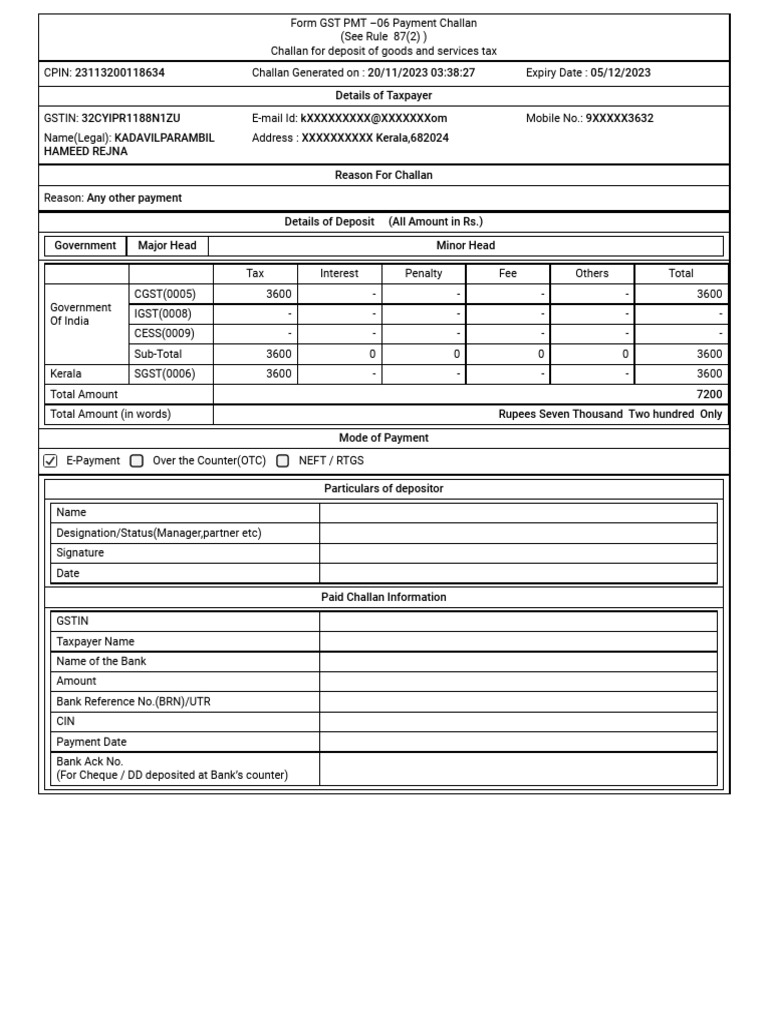 GST Payment Challan Guide | PDF | Payments | Government Finances