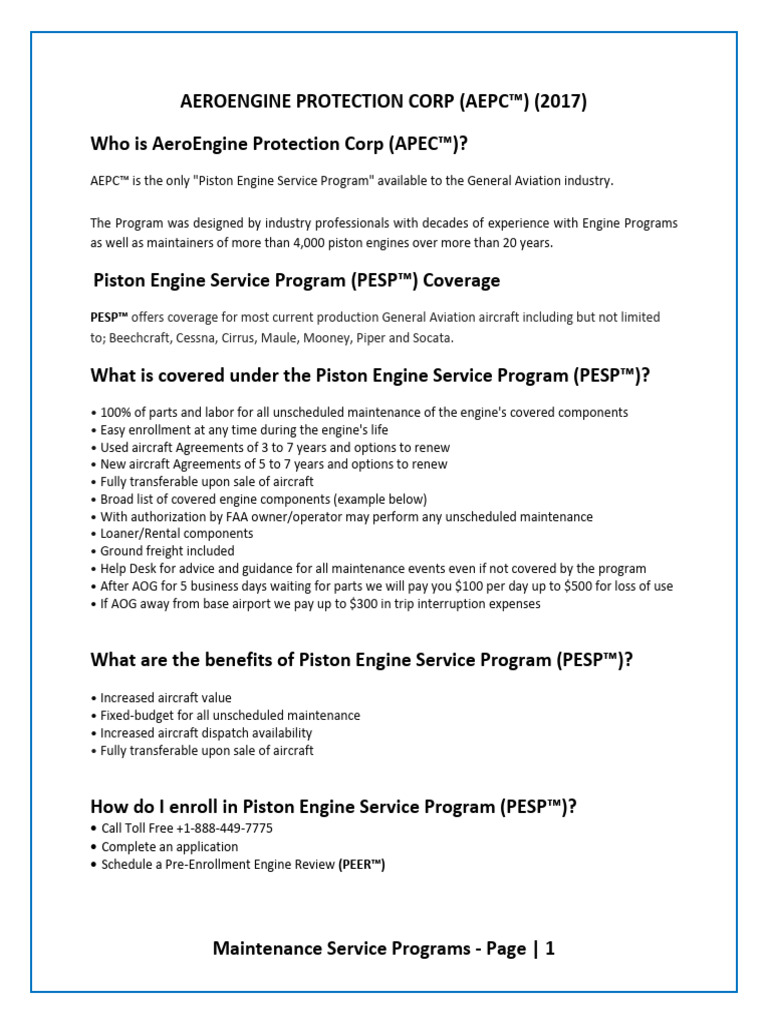 Aircraft Maint Programs | PDF | Reliability Engineering | Transport