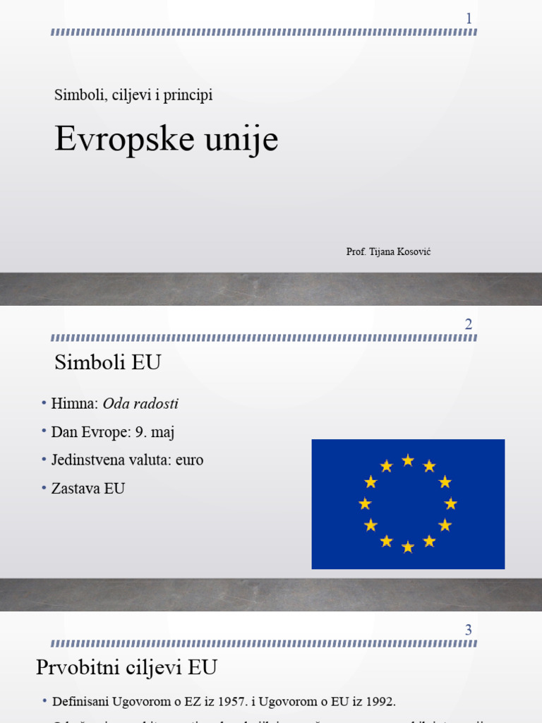 EU Simboli, Ciljevi I Principi | PDF