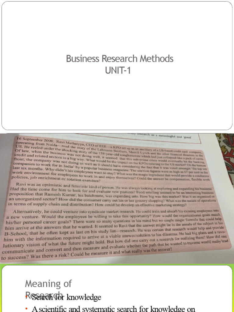 BRM Unit-1 | PDF | Methodology | Qualitative Research