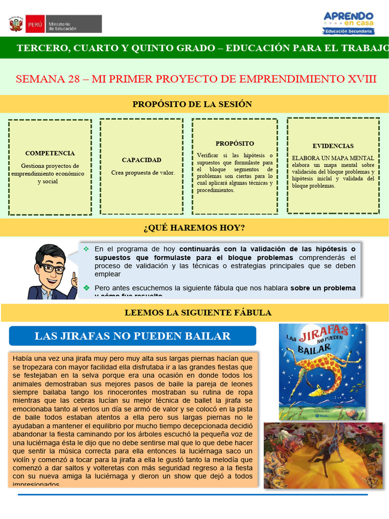 SEM28-EPT 3,4Y5 Mi Primer Proyecto de Emprendimiento XVIII | PDF ...